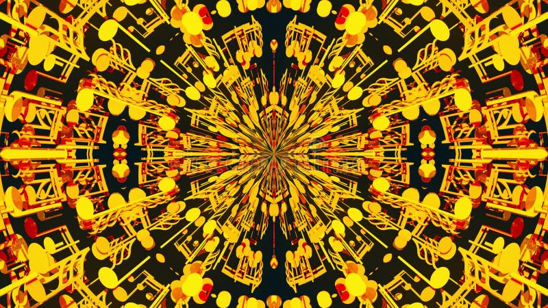 3D Rendering Radiation from the Center of Golden Particles on a Black ...