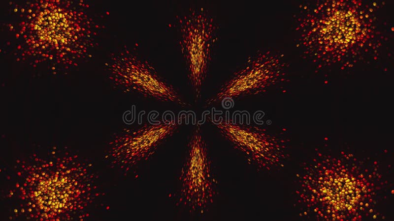 3D Rendering Radiation from the Center of Golden Particles on a Black ...