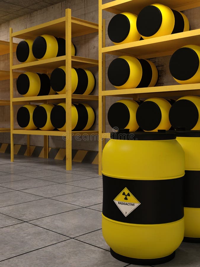 3D-illustration of a Storage Room with Radioactive Barrels Stock ...