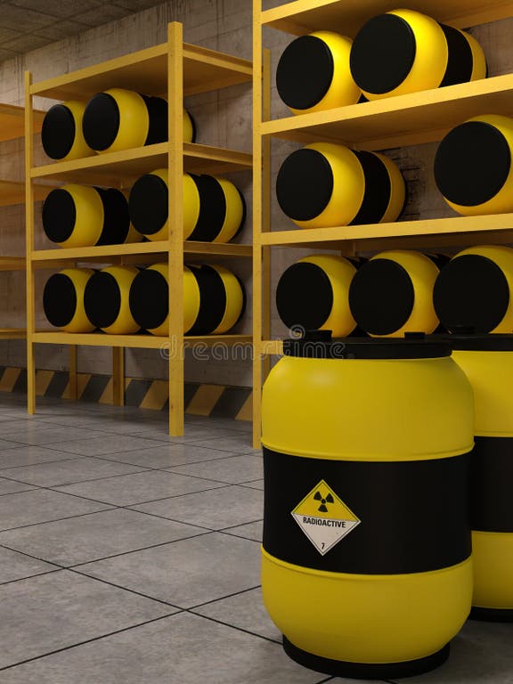 3D-illustration of a Storage Room with Radioactive Barrels Stock ...
