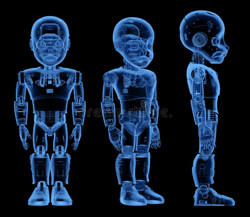 X-ray Cute Robot with Cartoon Character Stock Illustration ...