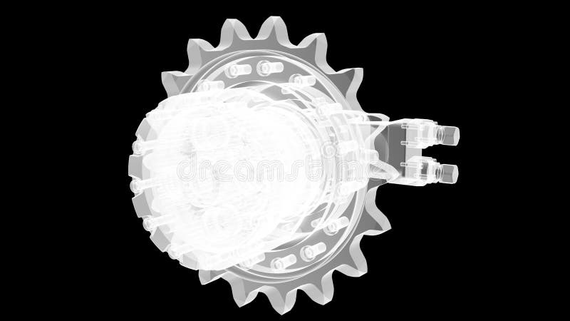 3D Rendering - X-ray Render of a Mechanical Assembly Stock Illustration ...