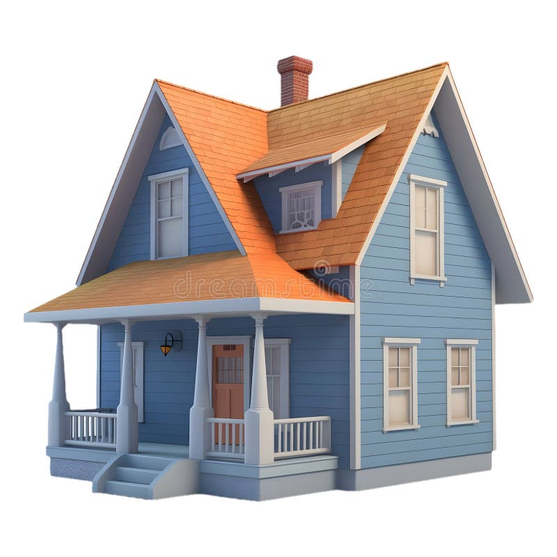 3D Rendering of a Real Estate House or Home on Transparent Background ...