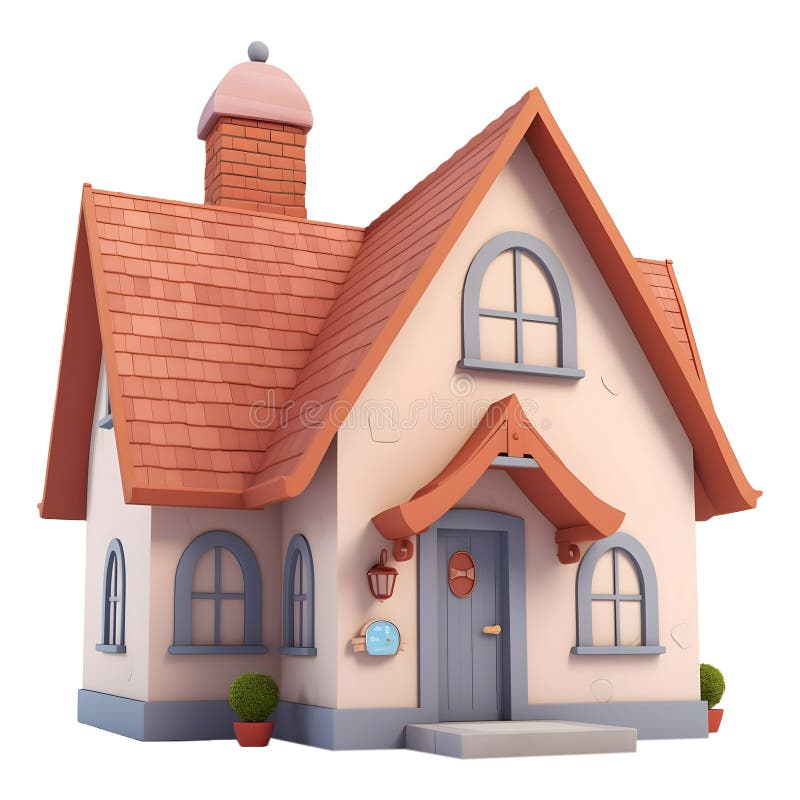 3D Rendering of a Real Estate House or Home on Transparent Background ...