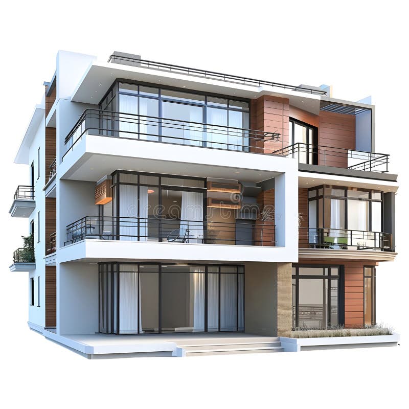3D Rendering of a Real Estate House on Transparent Background - Ai ...
