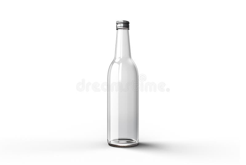 3D Rendering of Realistic Bottle Front View on White Stock Illustration ...