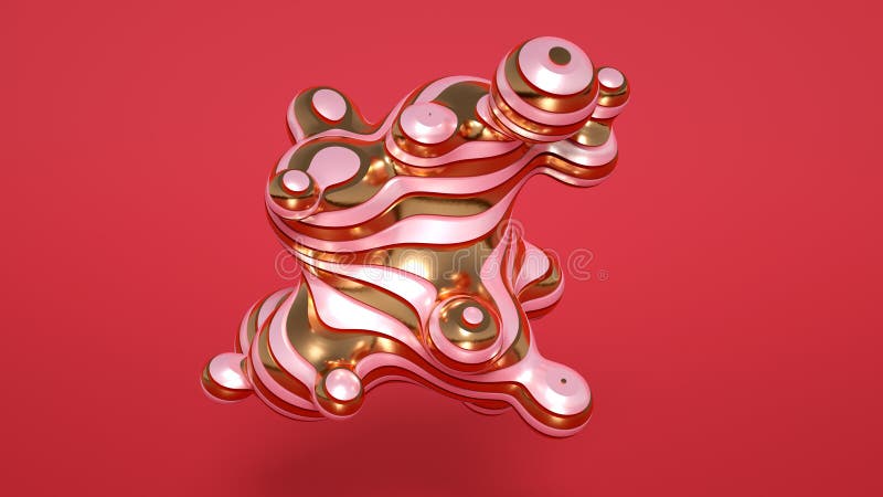 3d Rendering of a Realistic Composition. Flying Spheres, Tori, Tubes ...