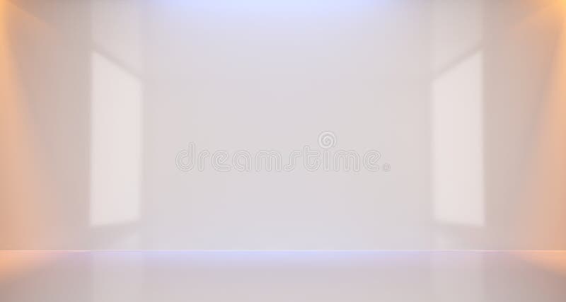 Realistic Empty Room with Warm Lights Stock Illustration - Illustration ...