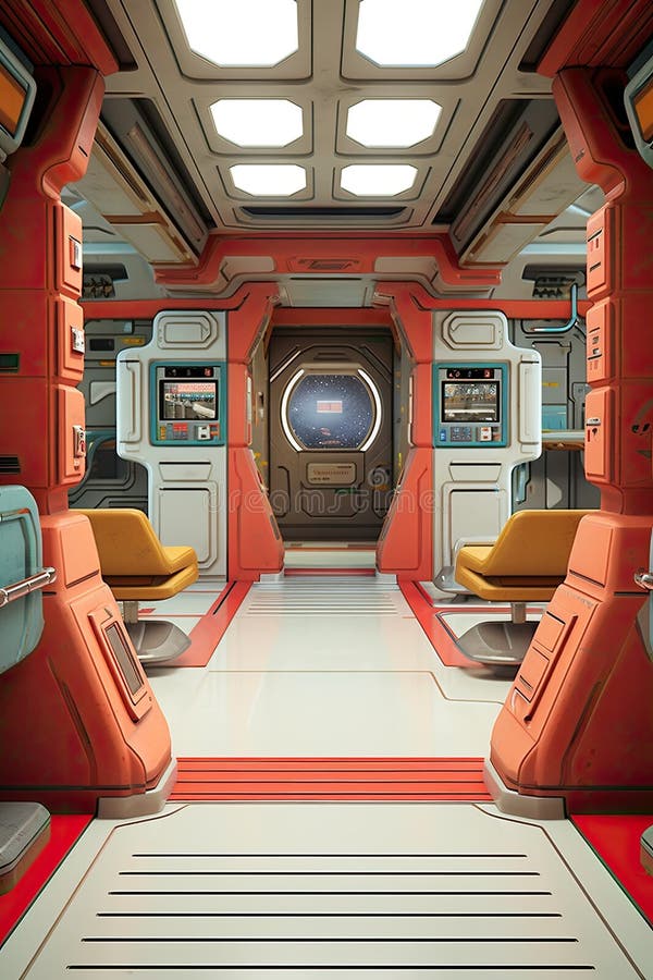 The Inside of the Futuristic Interior of the Spaceship of the Future ...