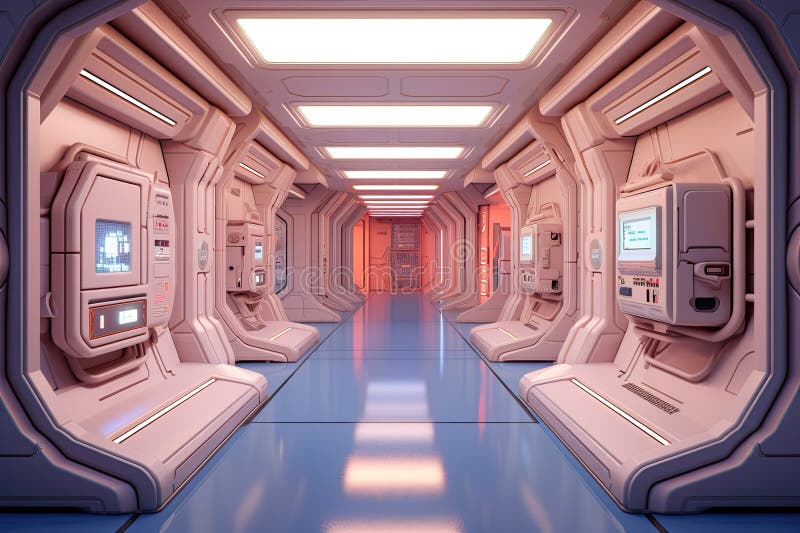 The Inside of the Futuristic Interior of the Spaceship of the Future ...