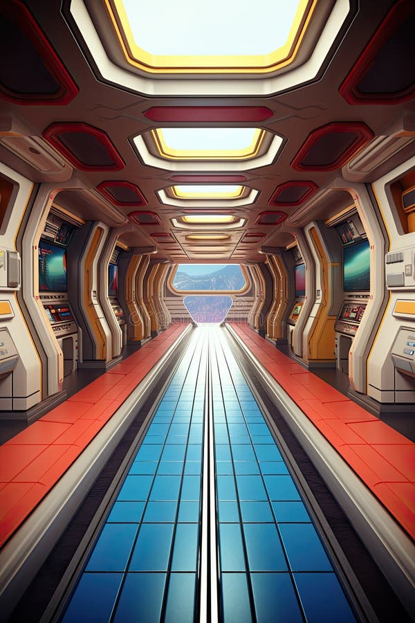 The Inside of the Futuristic Interior of the Spaceship of the Future ...