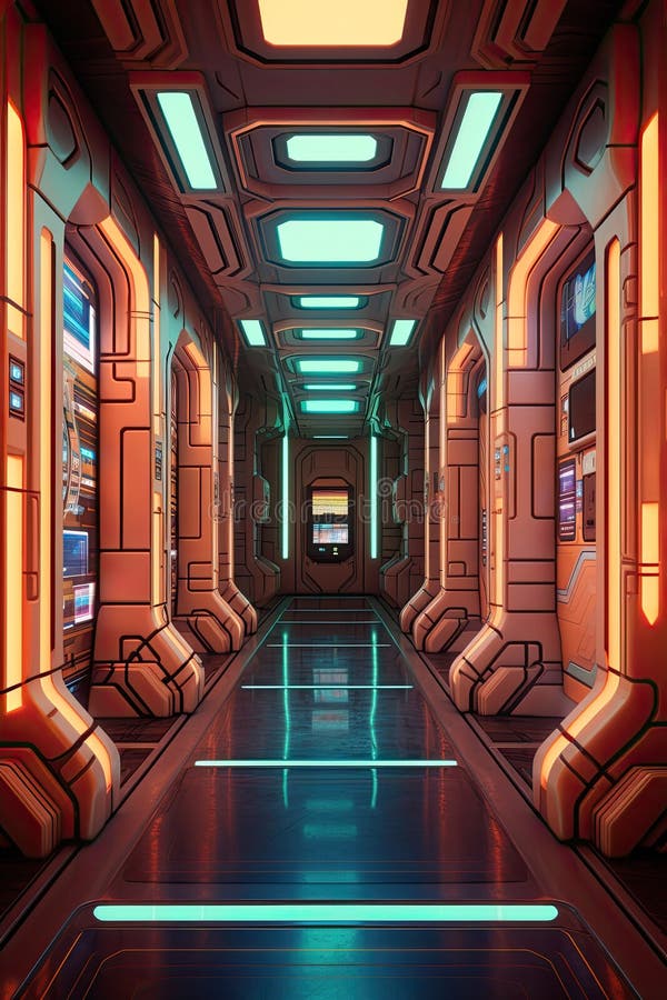 The Inside of the Futuristic Interior of the Spaceship of the Future ...