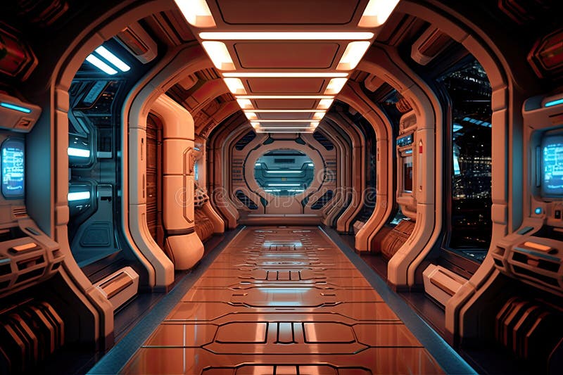 The Inside of the Futuristic Interior of the Spaceship of the Future ...