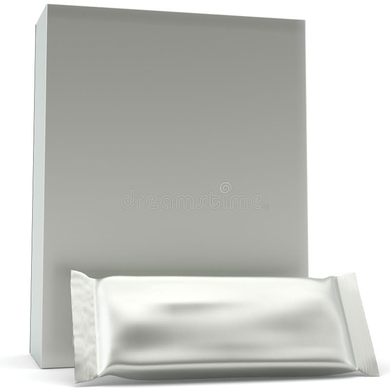 3d Rendering of a Realistic Stack Bar and Box Mockup Stock Illustration ...