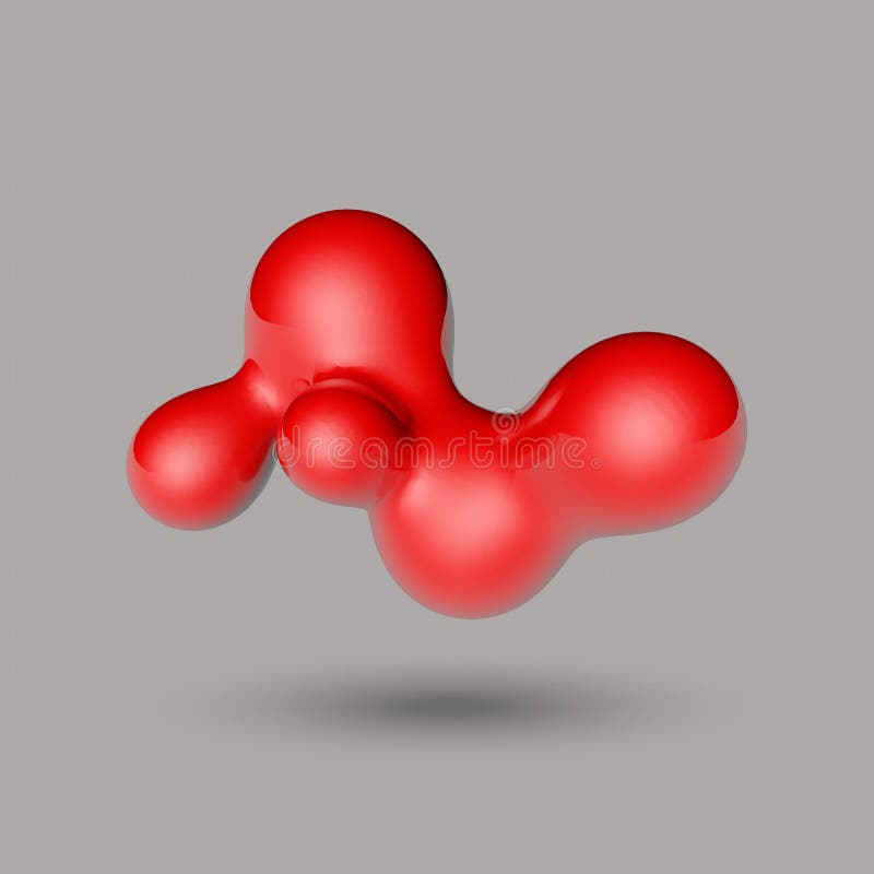 3D Rendering of a Red Abstract Blob Stock Illustration - Illustration ...