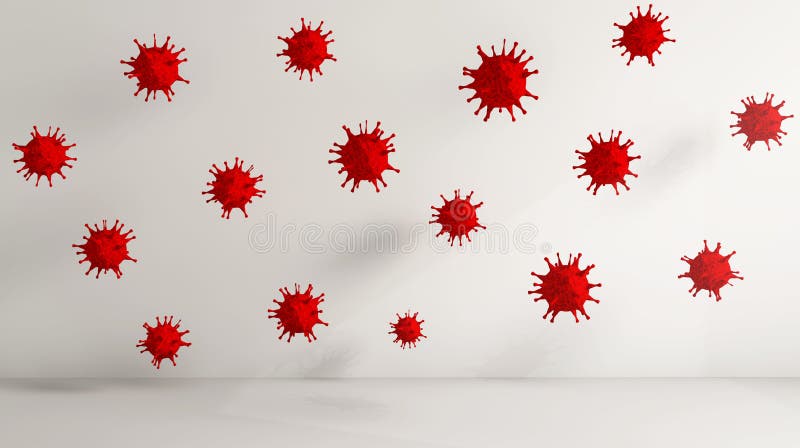 3D Rendering of Red Bacterias on the White Background Stock ...