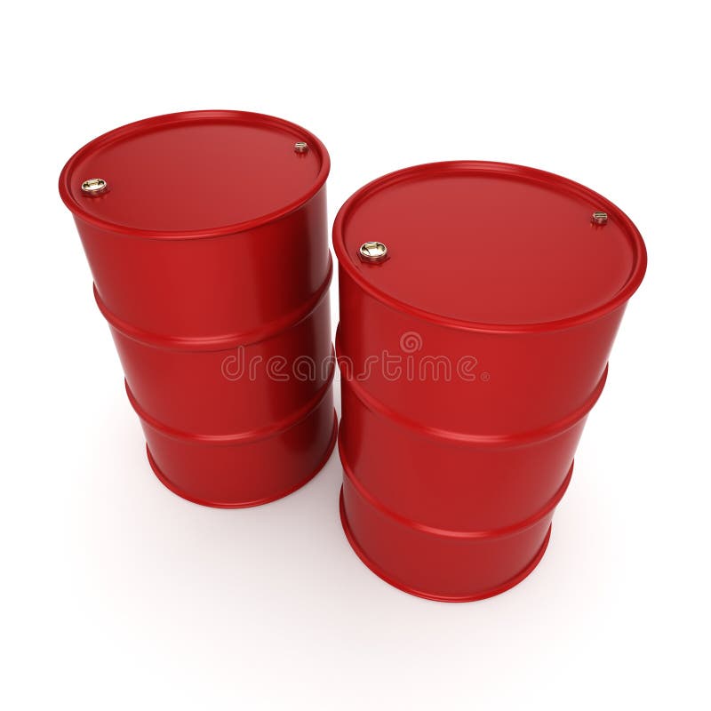 3D rendering red barrels stock illustration. Illustration of power ...