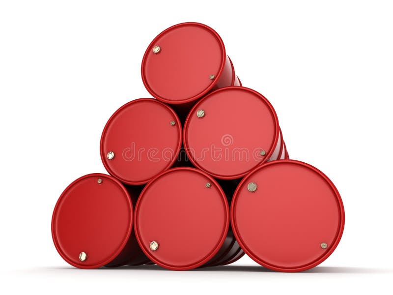 3D rendering red barrels stock illustration. Illustration of cask ...