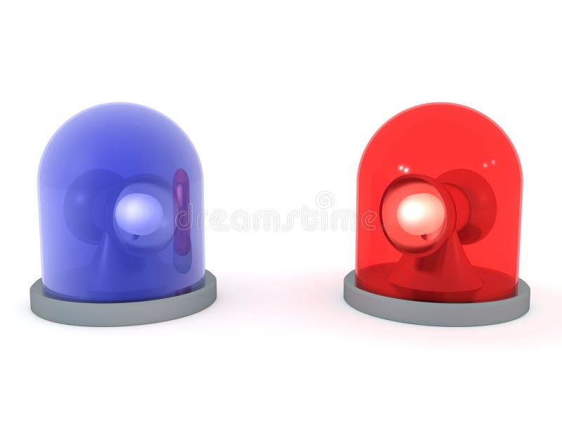 3D Rendering of Red and Blue Emergency Flashing Light Beacons Stock ...