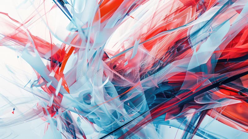 3D Rendering of Red and Blue Shards of Glass. AIG51A Stock Illustration ...