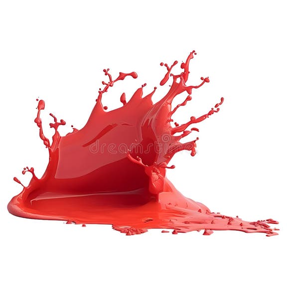3D Rendering of a Red Color Splash on Transparent Background - Ai ...