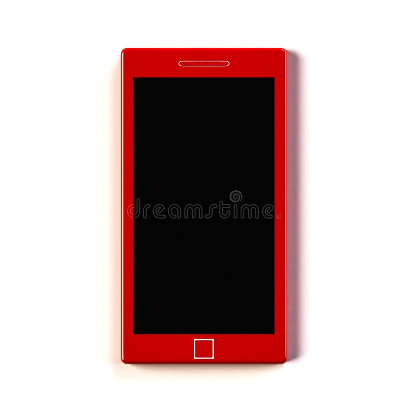 Red colored mobile phone stock illustration. Illustration of ...