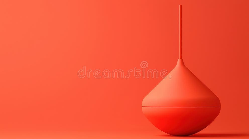 A 3D Rendering of a Red, Cone-shaped Object with a Long, Thin Stem ...