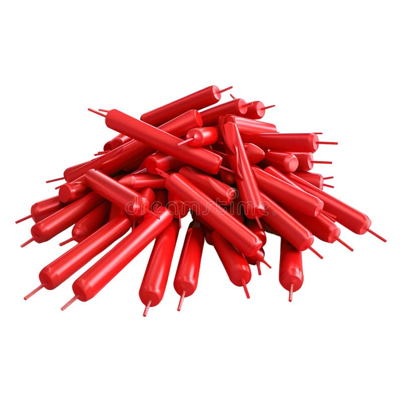 3D Rendering of a Red Crackers on Transparent Background - Ai Generated ...