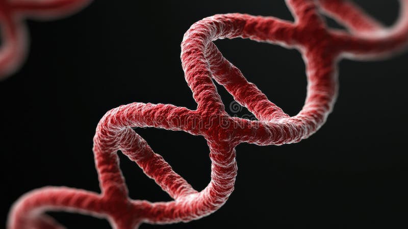 A 3D Rendering of a Red DNA Double Helix. Stock Illustration ...