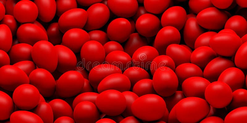 3d Rendering Red Eggs Background Stock Illustration - Illustration of ...