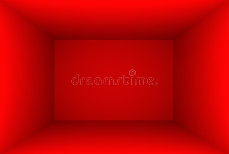 3D Rendering Red Empty Room for Valentine`s Day Stock Illustration ...