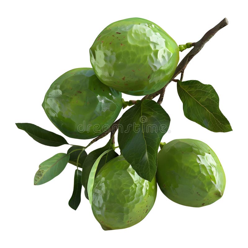 3D Rendering of a Red Guava with Leaves on Transparent Background - Ai ...
