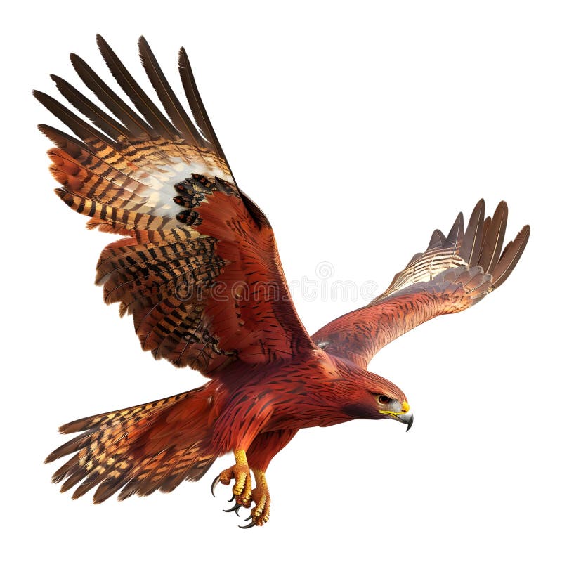 3D Rendering of a Red Hawk Bird on Transparent Background - Ai ...
