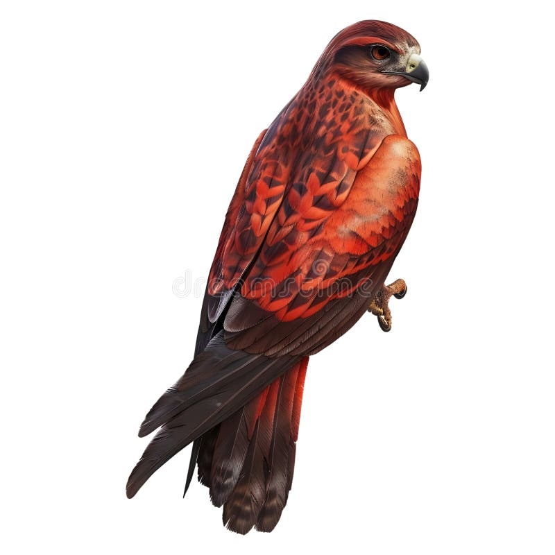 3D Rendering of a Red Hawk Bird on Transparent Background - Ai ...