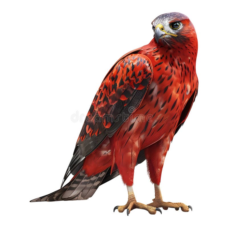 3D Rendering of a Red Hawk Bird on Transparent Background - Ai ...