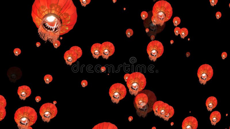 3d Rendering of Red Lamp Flying in the Sky Stock Image - Image of paper ...