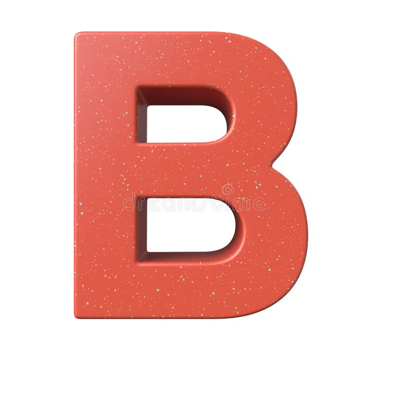 3D Rendering of the Red Letter B Isolated on a White Background Stock ...