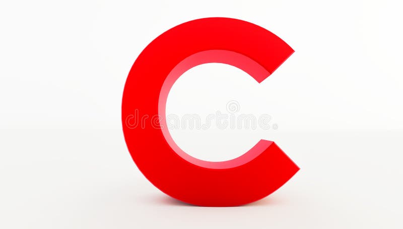 3D Rendering of Red Letter C Stock Illustration - Illustration of ...