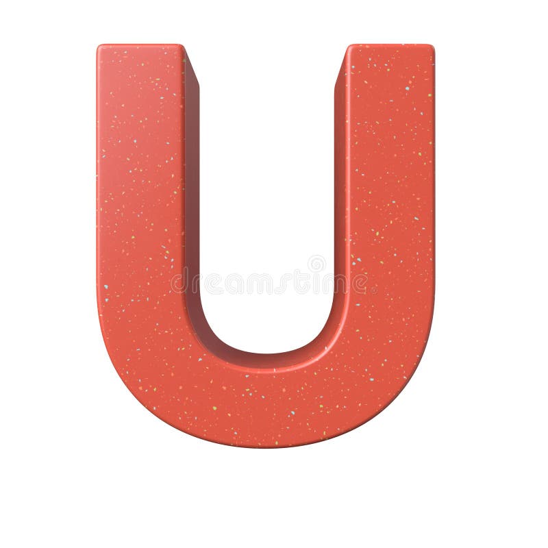 3D Rendering of a Red Letter U Isolated on a White Background Stock ...