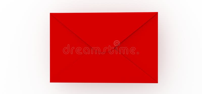 Red Mail Letter on White Background Stock Illustration - Illustration ...