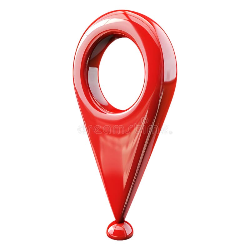 3D Rendering of a Red Map Indicator on Transparent Background - Ai ...