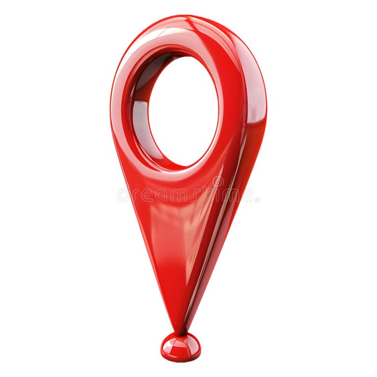 3D Rendering of a Red Map Indicator on Transparent Background - Ai ...