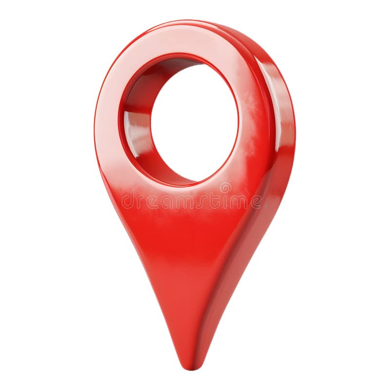 3D Rendering of a Red Map Indicator on Transparent Background - Ai ...