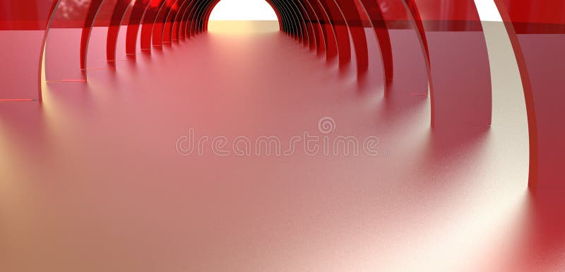 3d Rendering of Red Metal Arch Construction. Stock Illustration ...