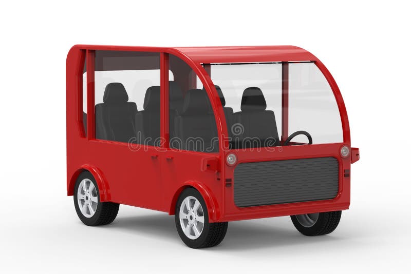 Red Mini Van or Shuttle Bus Stock Illustration - Illustration of energy ...