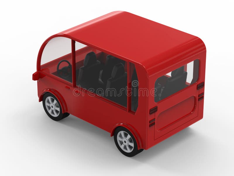 Red Mini Van or Shuttle Bus Stock Illustration - Illustration of energy ...