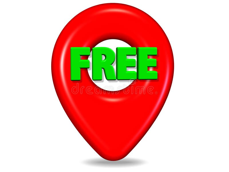 3D Rendering Red Navigation Icon Pointer Free Zone Stock Illustration ...