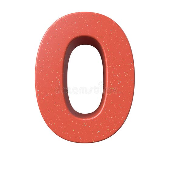 3D Rendering of the Red Number Zero Isolated on a White Background ...