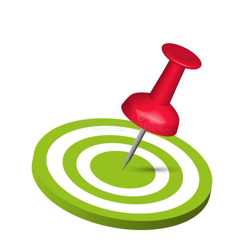 3D Rendering of a Red Pin Pointing on the Target Board Stock ...