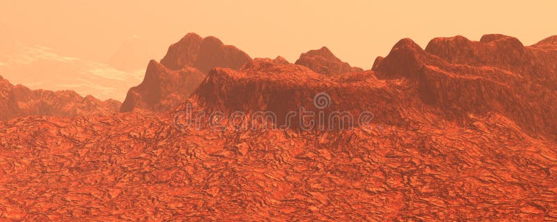 3D Rendering Planet Mars Lanscape Stock Illustration - Illustration of ...